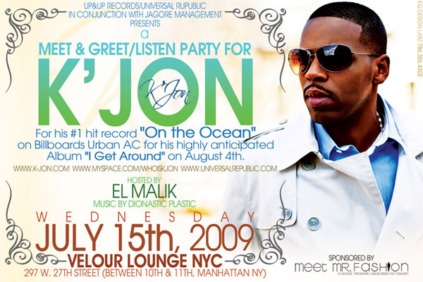 #1 Urban AC Artist K'Jon Listening Party Tonight